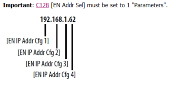 What are the parameters to setup the Ethernet IP Address on a PowerFlex ...