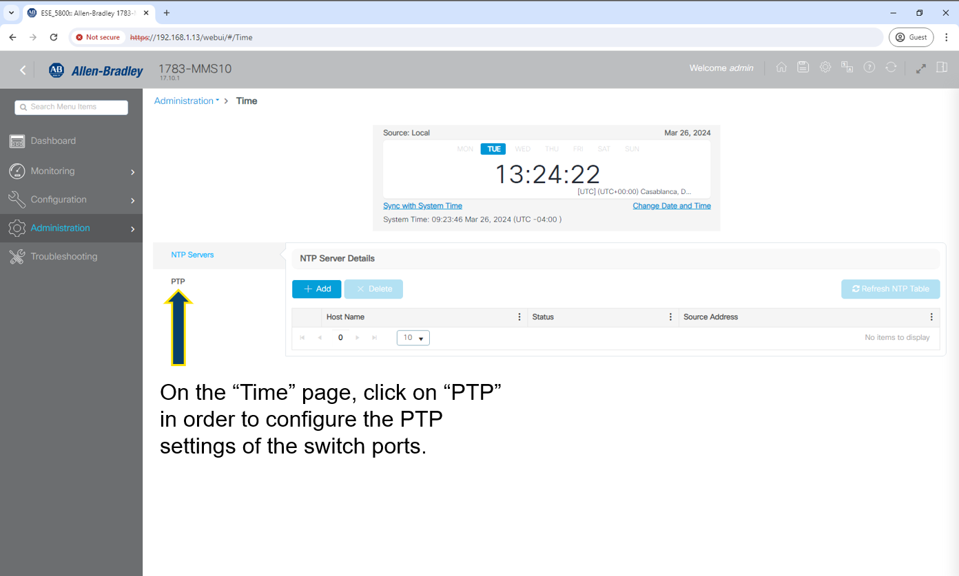 Stratix 5800 - Configuration of End to End Transparent per port.